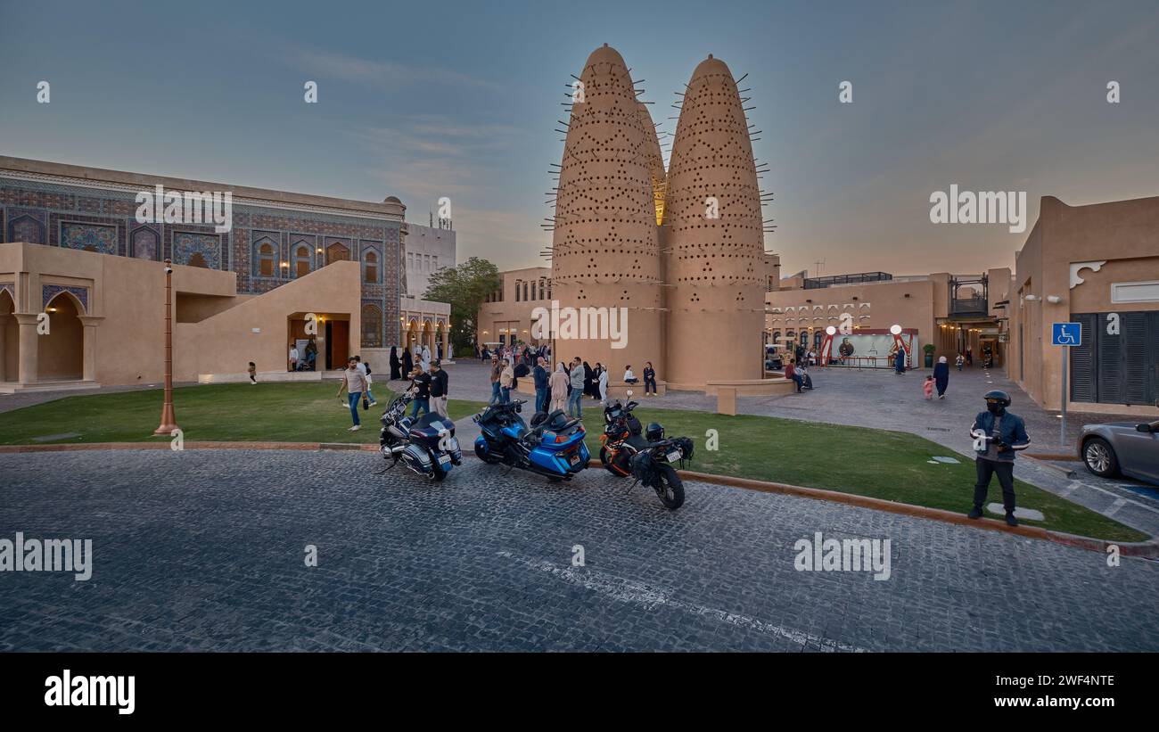 Katara Pigeon Towers and Katara mosque in Katara cultural village, Doha ...