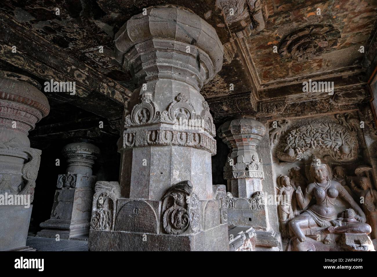 Ellora, India - January 22, 2024: Ellora Caves are a rock-cut cave ...
