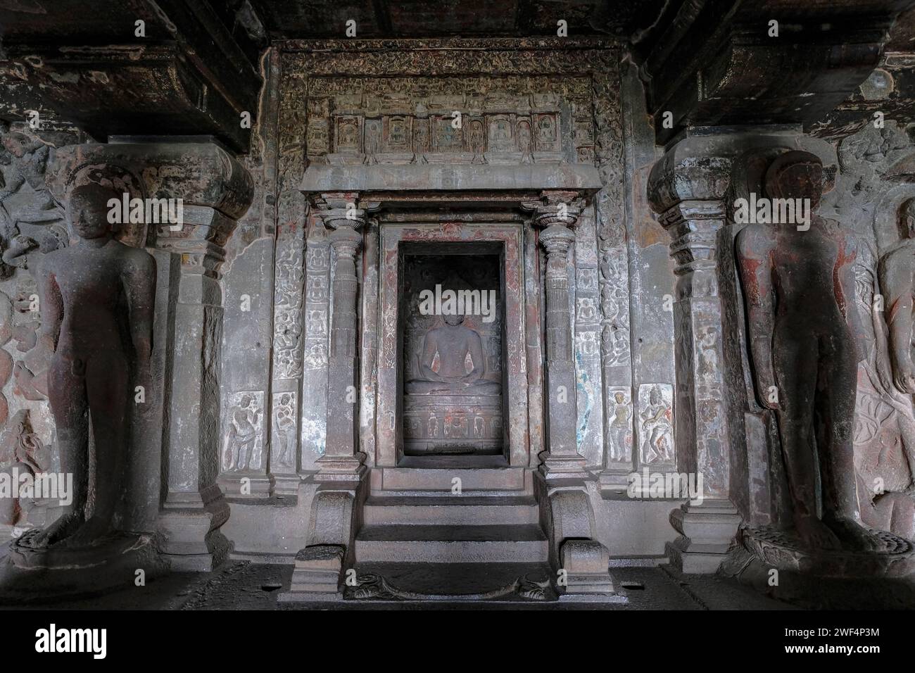 Ellora, India - January 22, 2024: Ellora Caves are a rock-cut cave ...