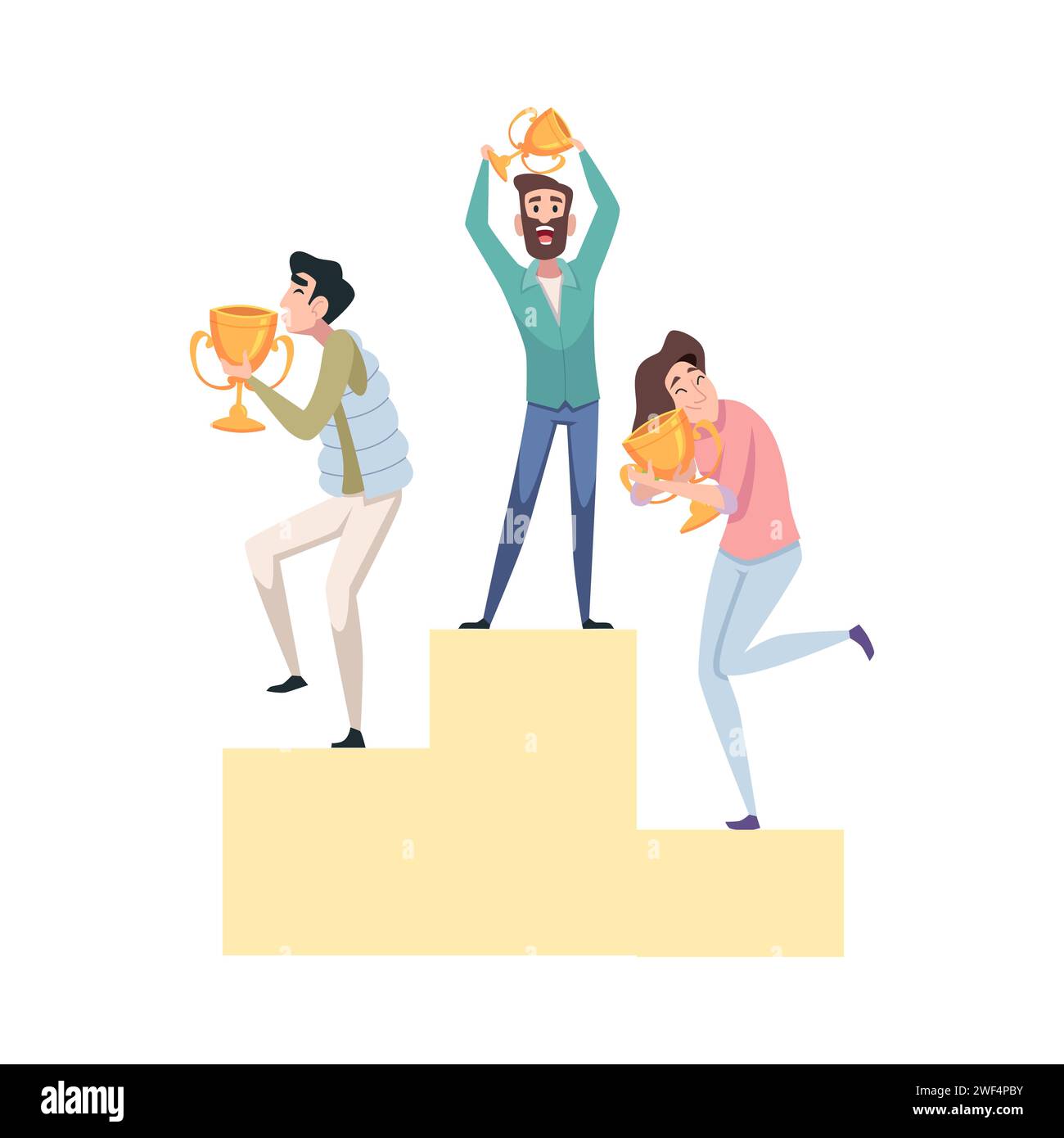 Male employee holding cup Stock Vector Images - Alamy