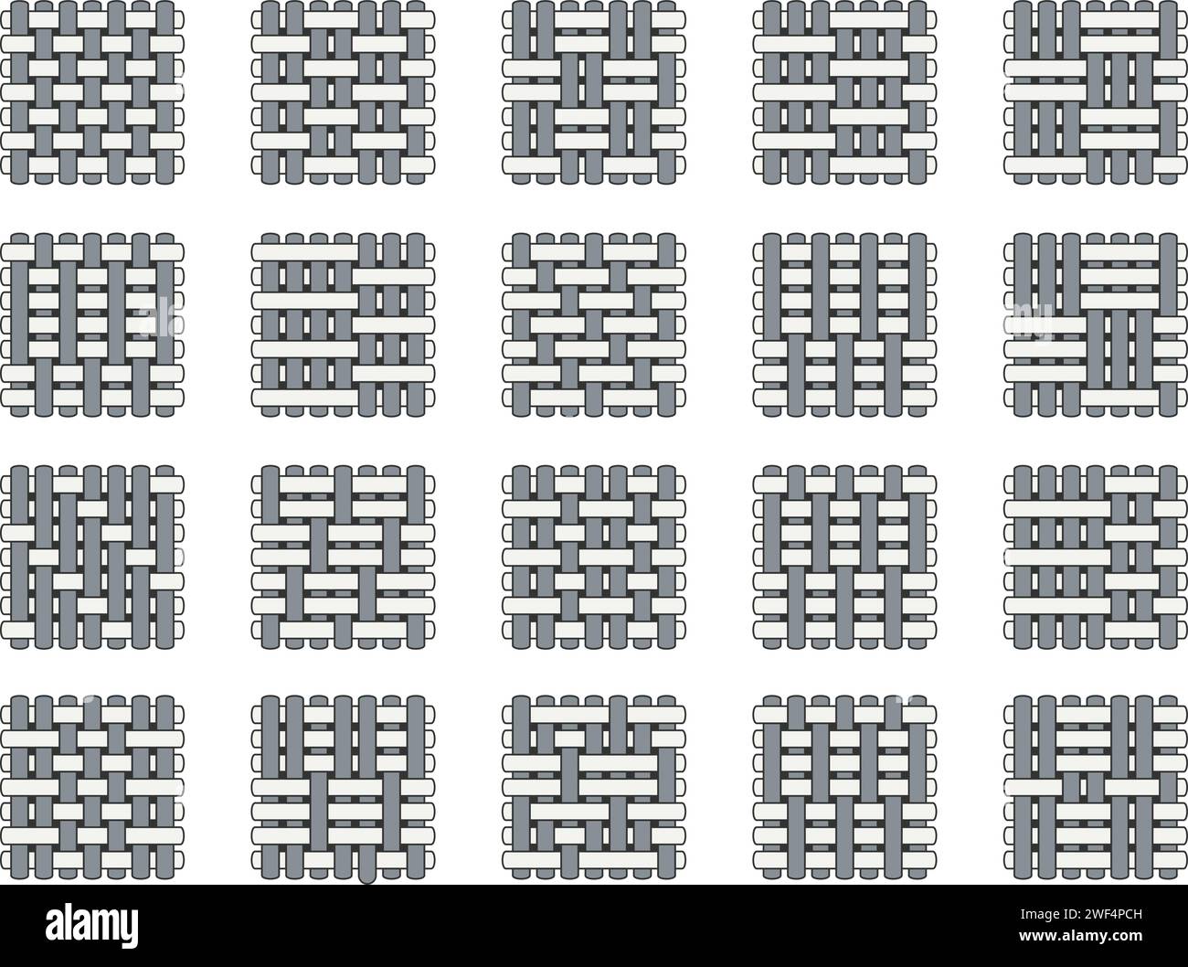 Textile weave. Flat style editable fabric swatches recent vector ...