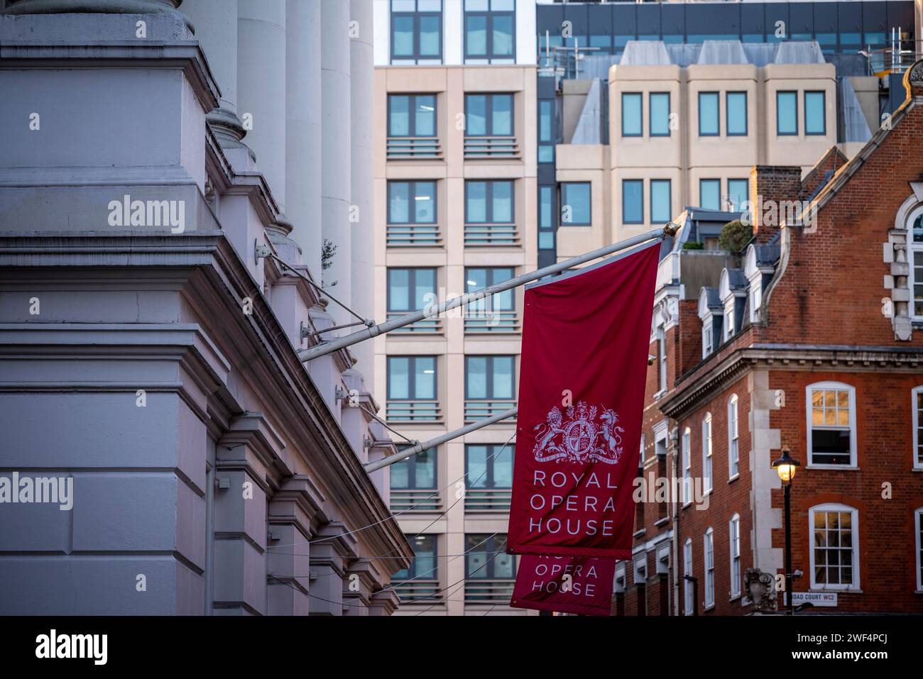 Bow Street facade of the Covent Garden Royal Opera House, London ...