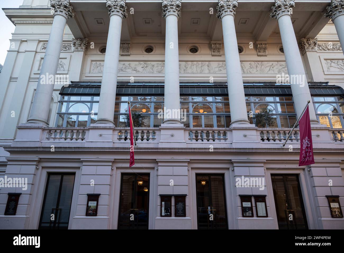 Bow Street facade of the Covent Garden Royal Opera House, London ...