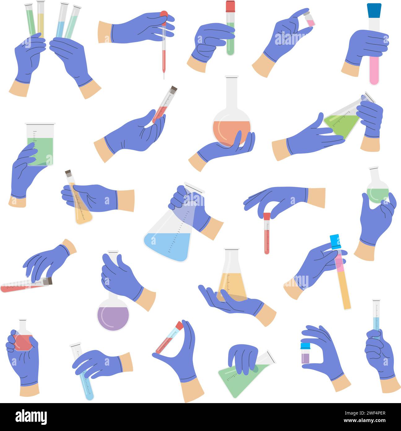 Hands holding chemical tubes. Scientists concept pictures with ...