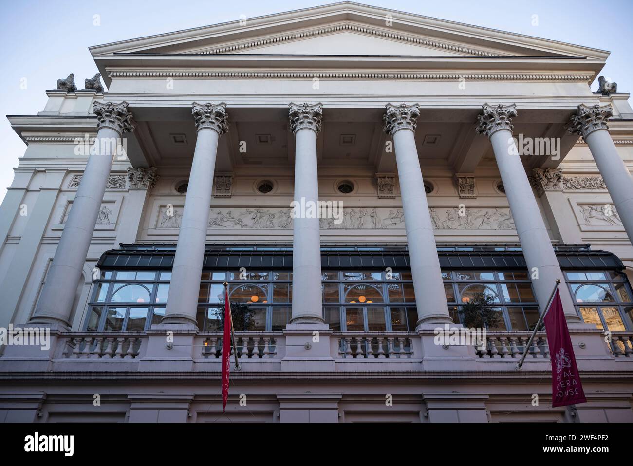 Bow Street facade of the Covent Garden Royal Opera House, London ...