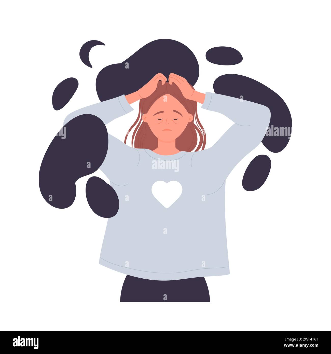 Sleep disorder problem.People suffering from insomnia, sleepless ...