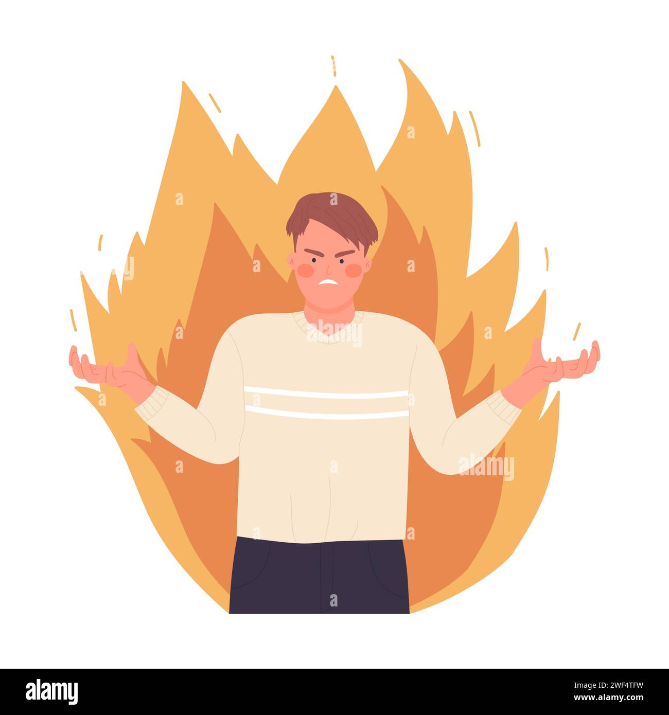 Aggression mental disorder. Angry human behavior, psychiatric illness ...