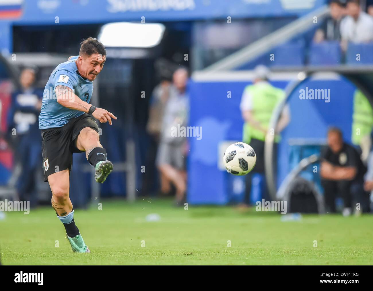 Samara, Russia – June 25, 2018. Uruguay national football team winger ...