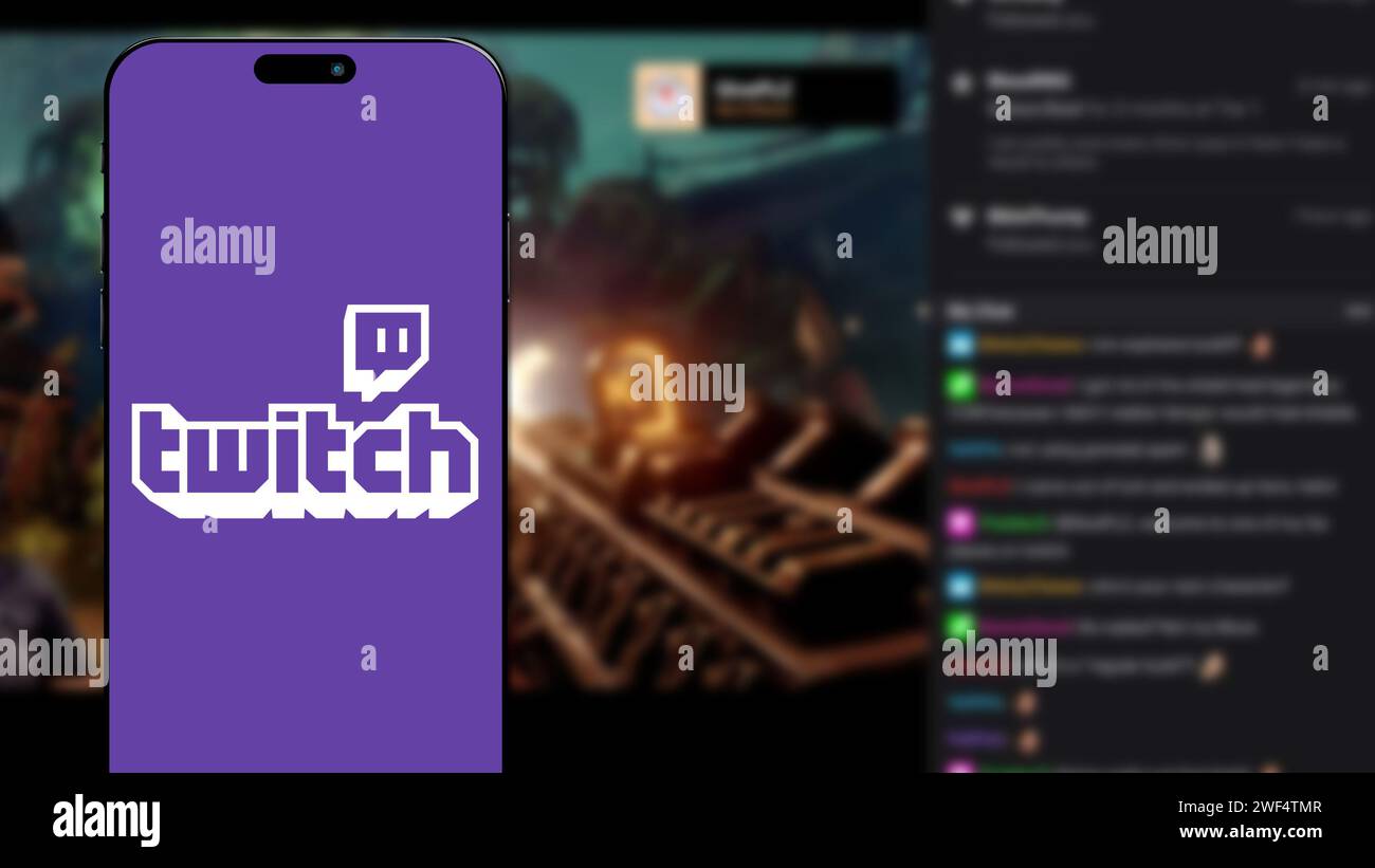 Istanbul, Turkey - 25 January 2024: Twitch brand logo on smartphone ...