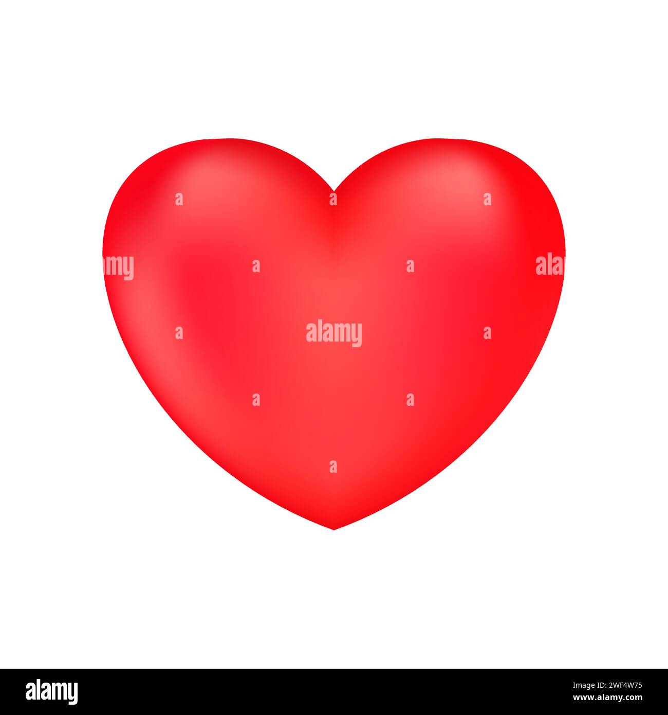 Red realistic heart icon on white background. 3d vector illustration Stock Vector Image & Art ...