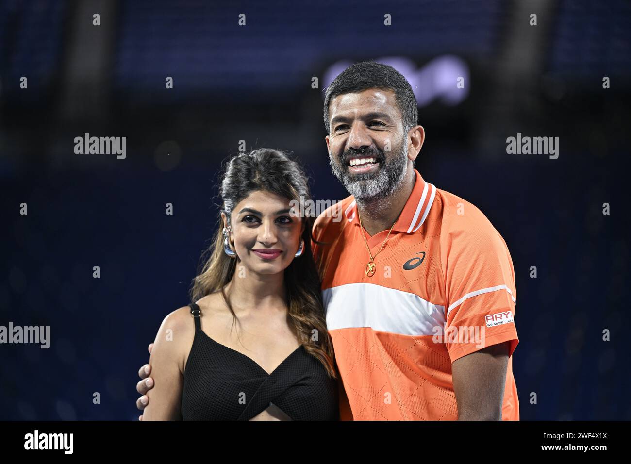 Rohan Bopanna with his wife Supriya Annaiah during the Australian Open ...