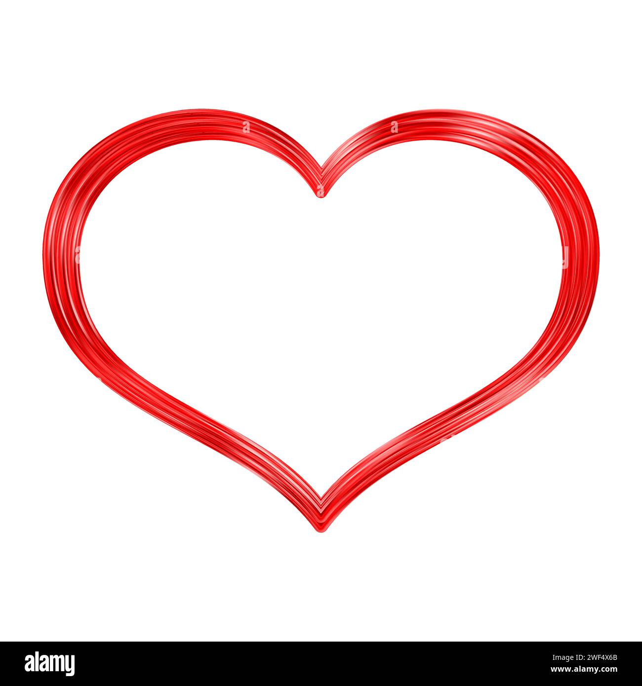 Thin gold heart frame. Golden realistic heart border. Luxury symbol of ...