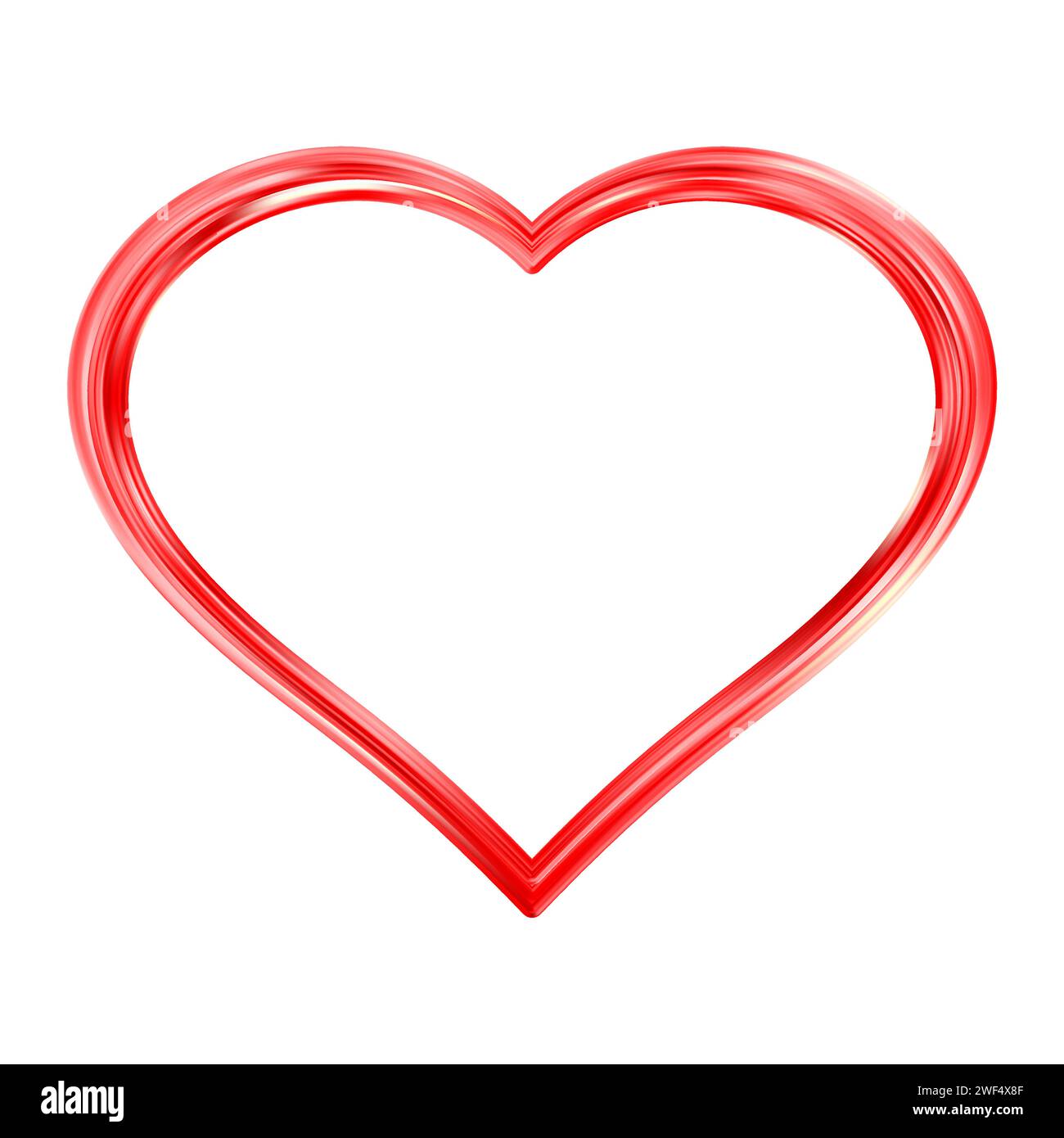 Thin gold heart frame. Golden realistic heart border. Luxury symbol of ...