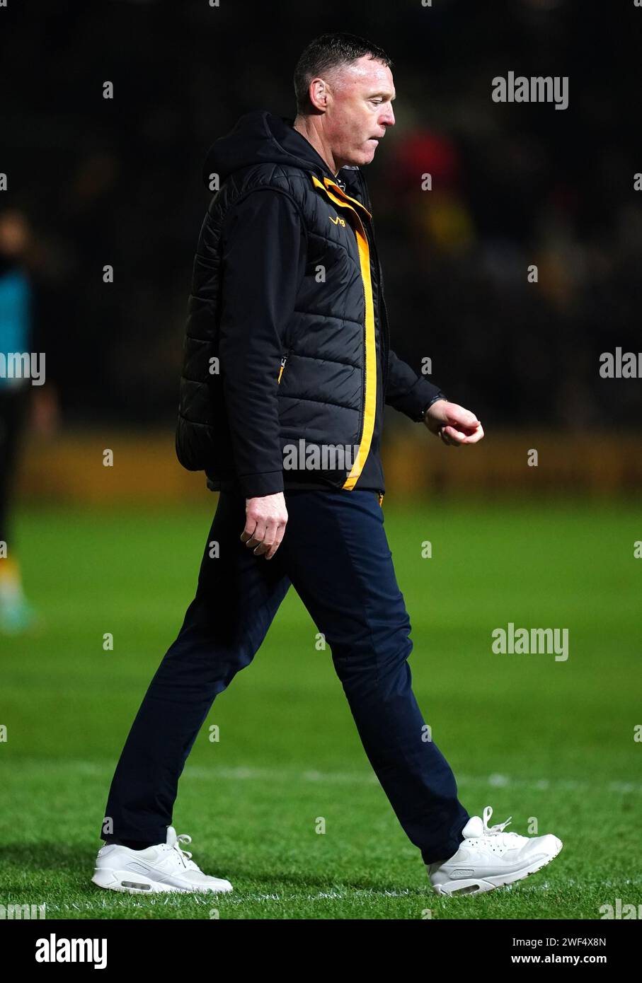 Newport County manager Graham Coughlan reacts following the Emirates FA ...