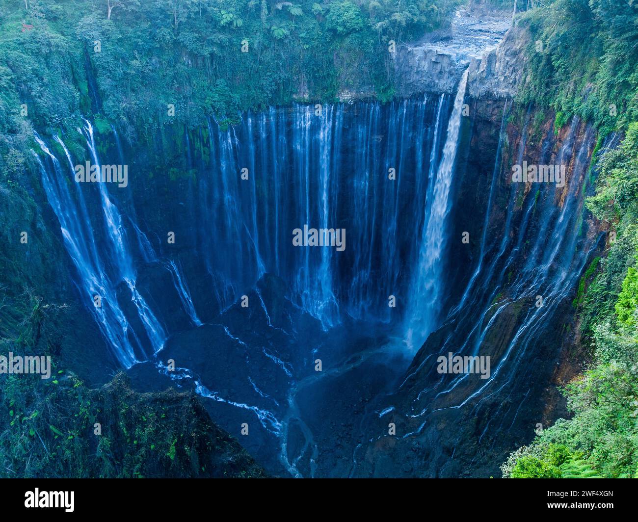 Aerial view of Tumpak Sewu waterfalls Stock Photo - Alamy
