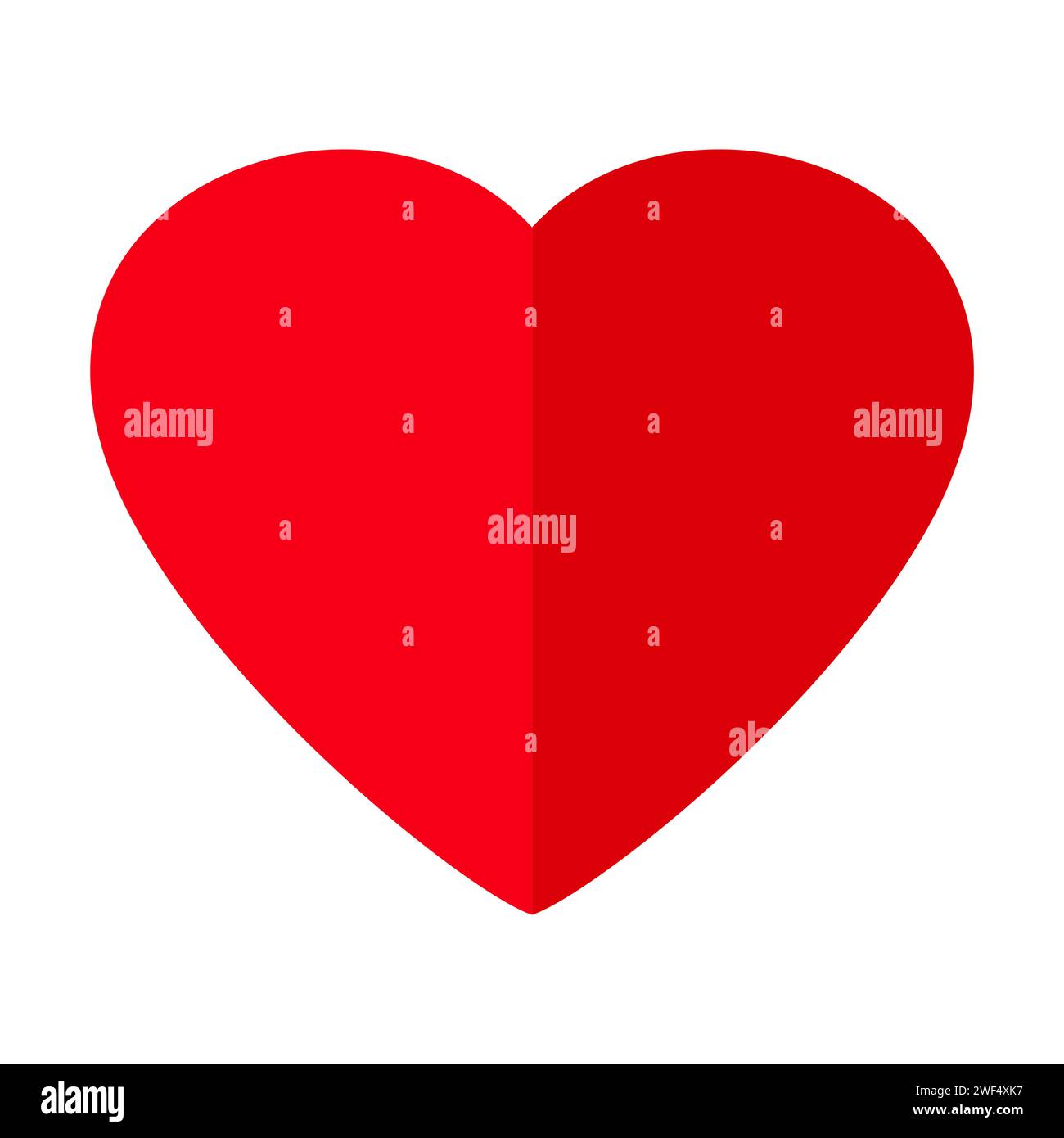 Red heart icon folded in half. Valentines day, symbol of love Stock ...