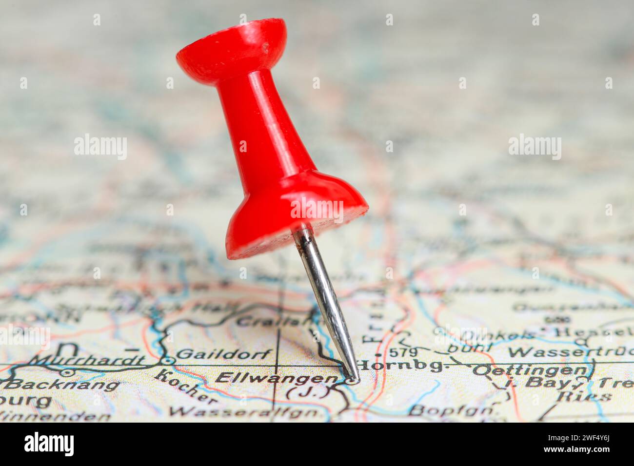 Ellwangen, Germany pin on map Stock Photo - Alamy