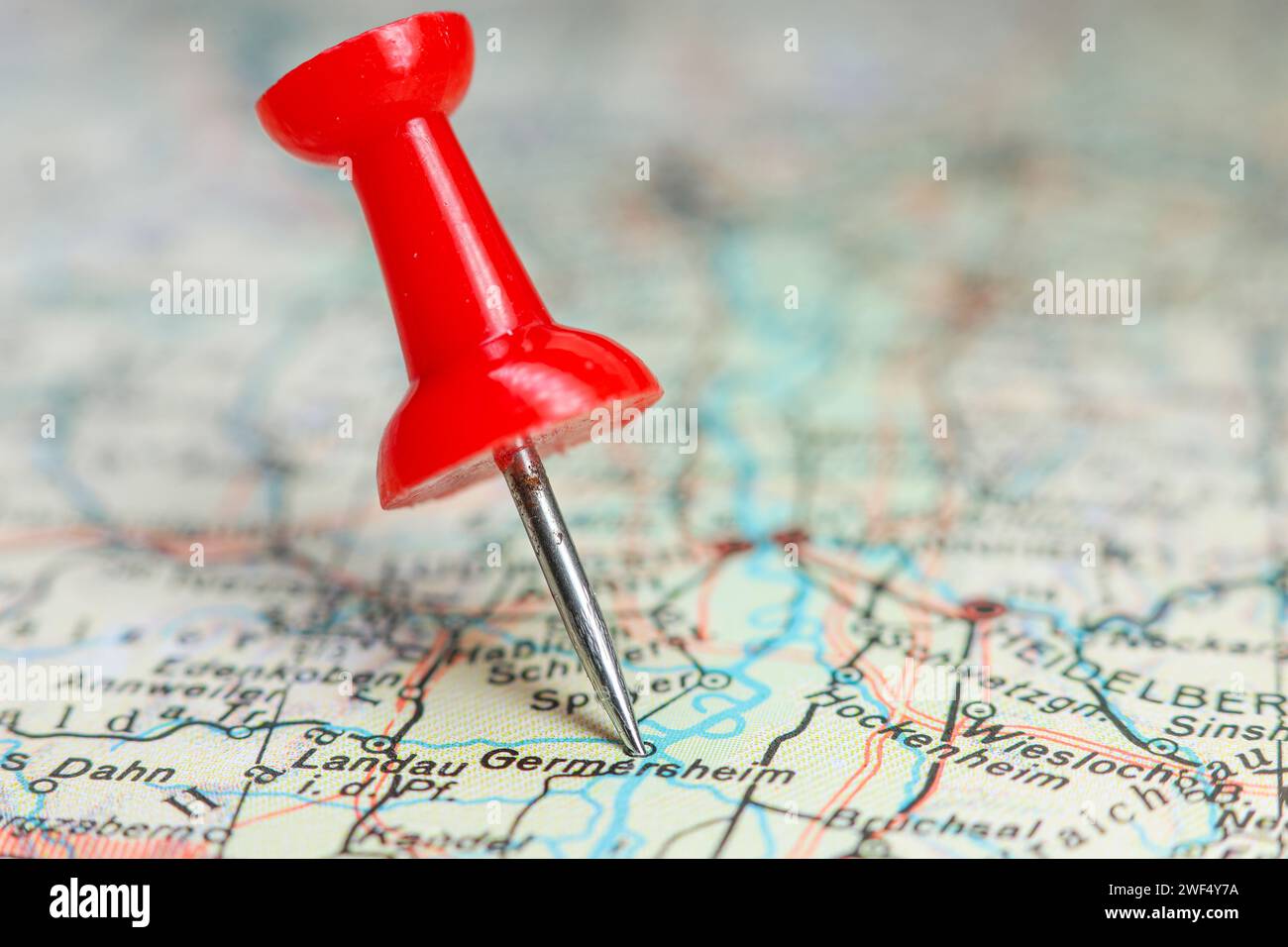 Germersheim, Germany pin on map Stock Photo - Alamy
