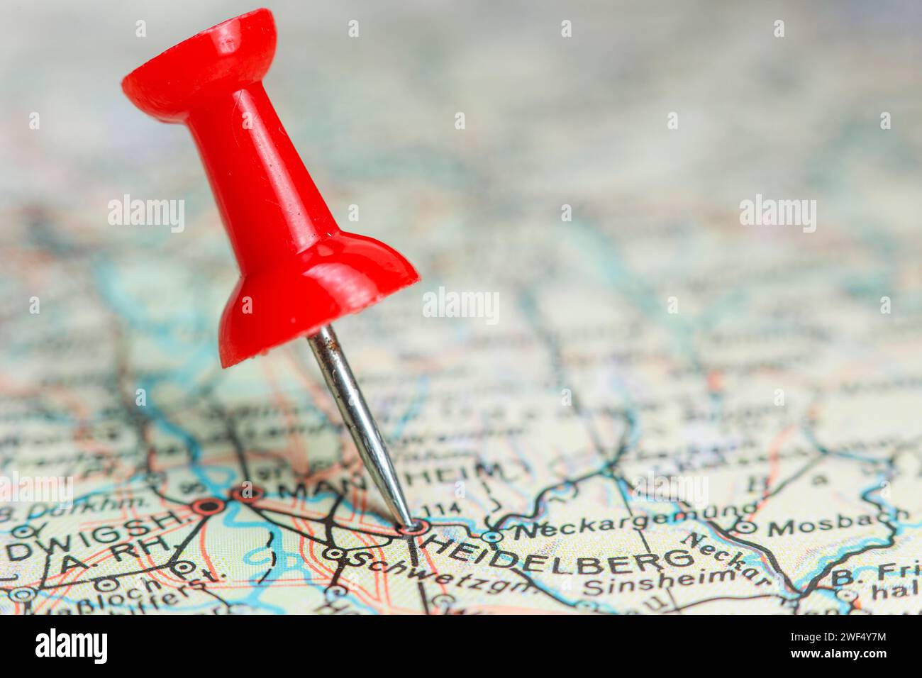 Heidelberg, Germany pin on map Stock Photo - Alamy