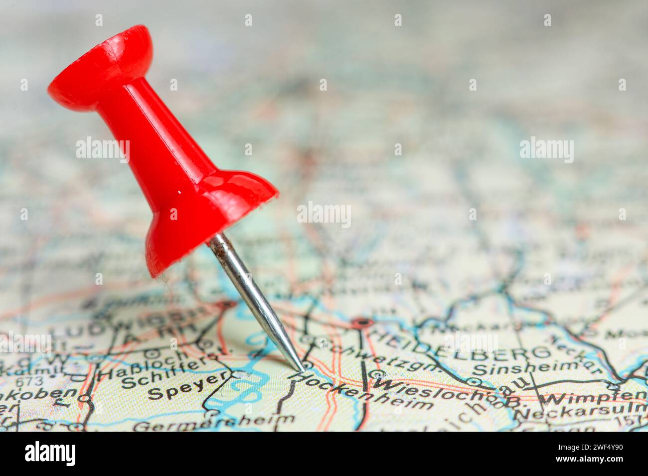 Hockenheim, Germany pin on map Stock Photo - Alamy