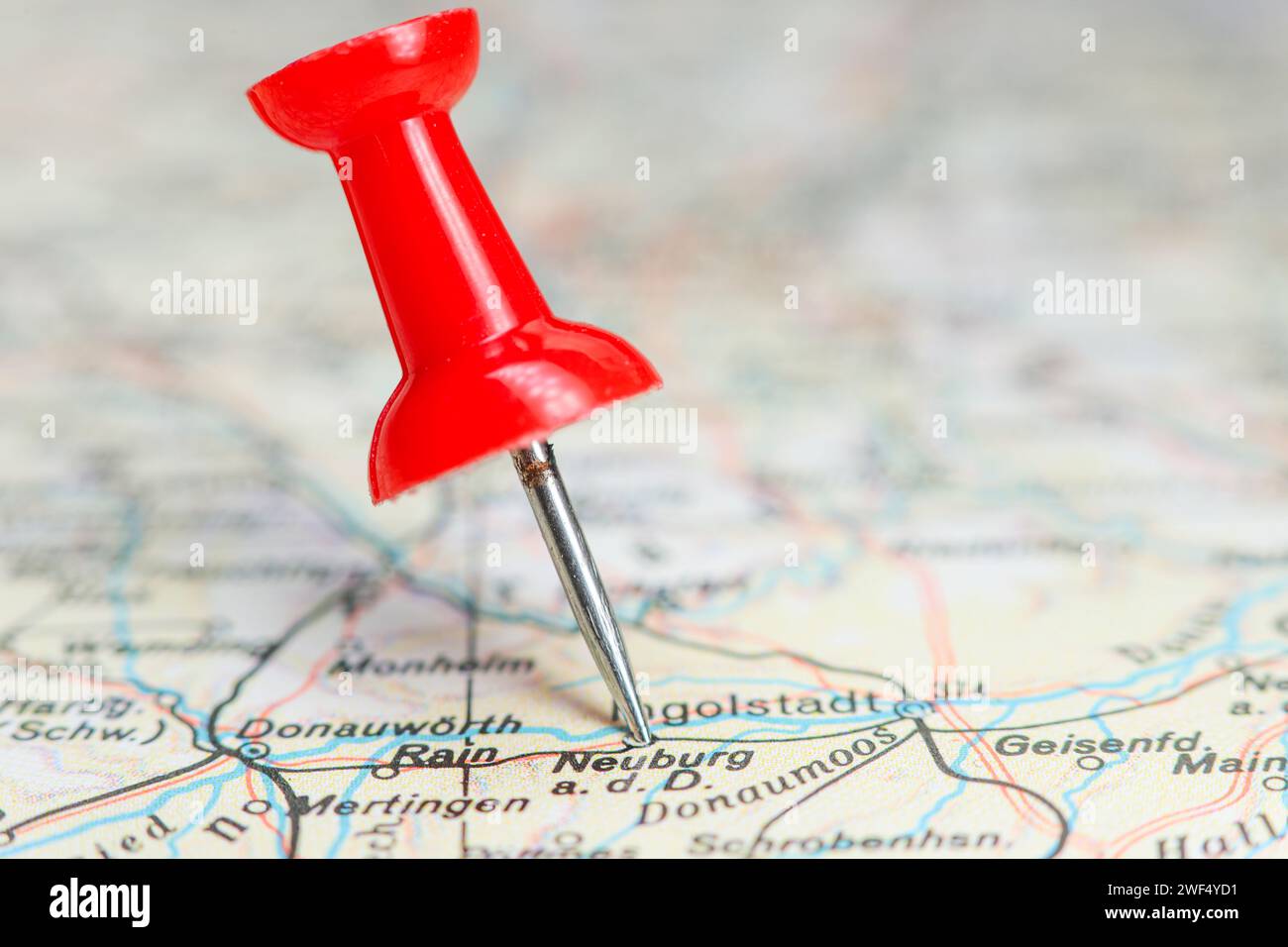 Neuburg a. d. D., Germany pin on map Stock Photo - Alamy
