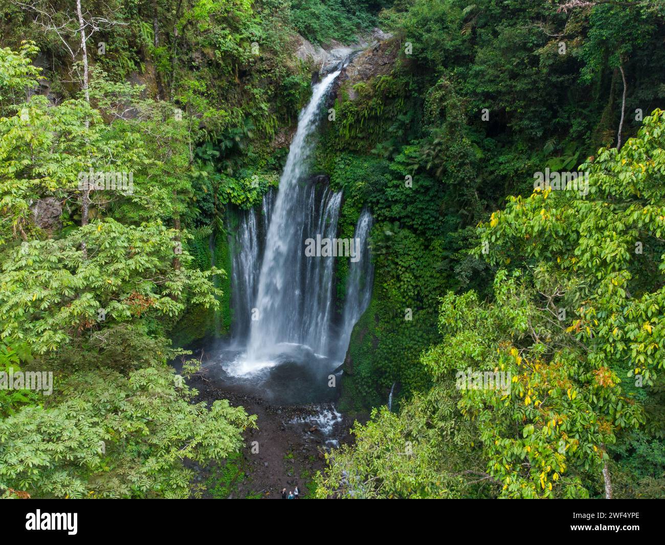 Aerial view of jungle waterfall Stock Photo - Alamy