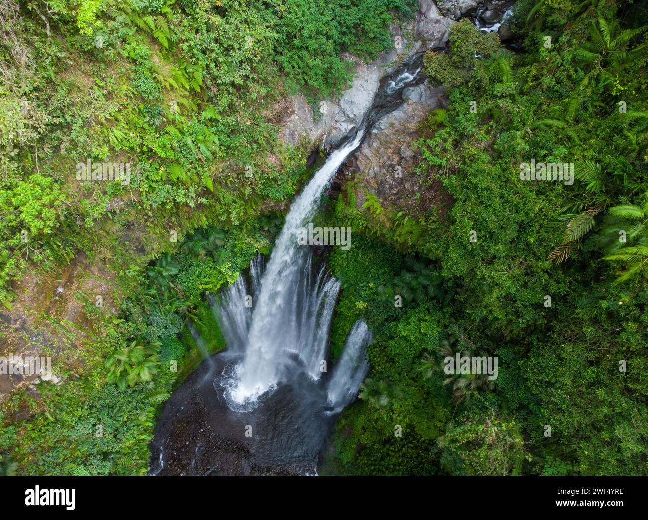 Aerial view of jungle waterfall Stock Photo - Alamy