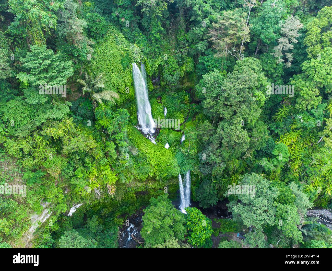 Aerial view of jungle waterfall Stock Photo - Alamy