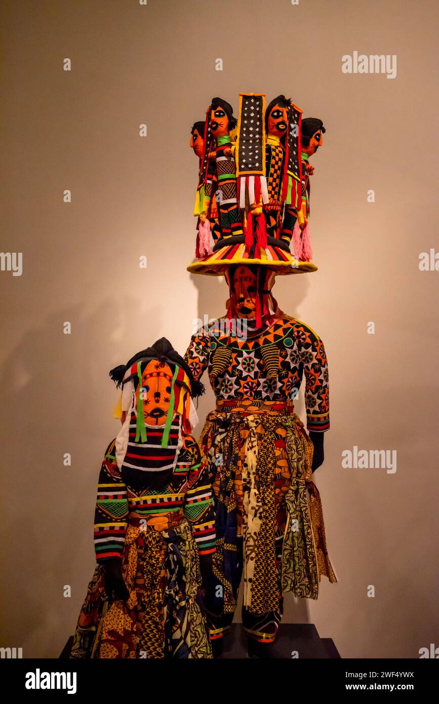 Masquerade costumes, The Africa Galleries in The British Museum, London ...
