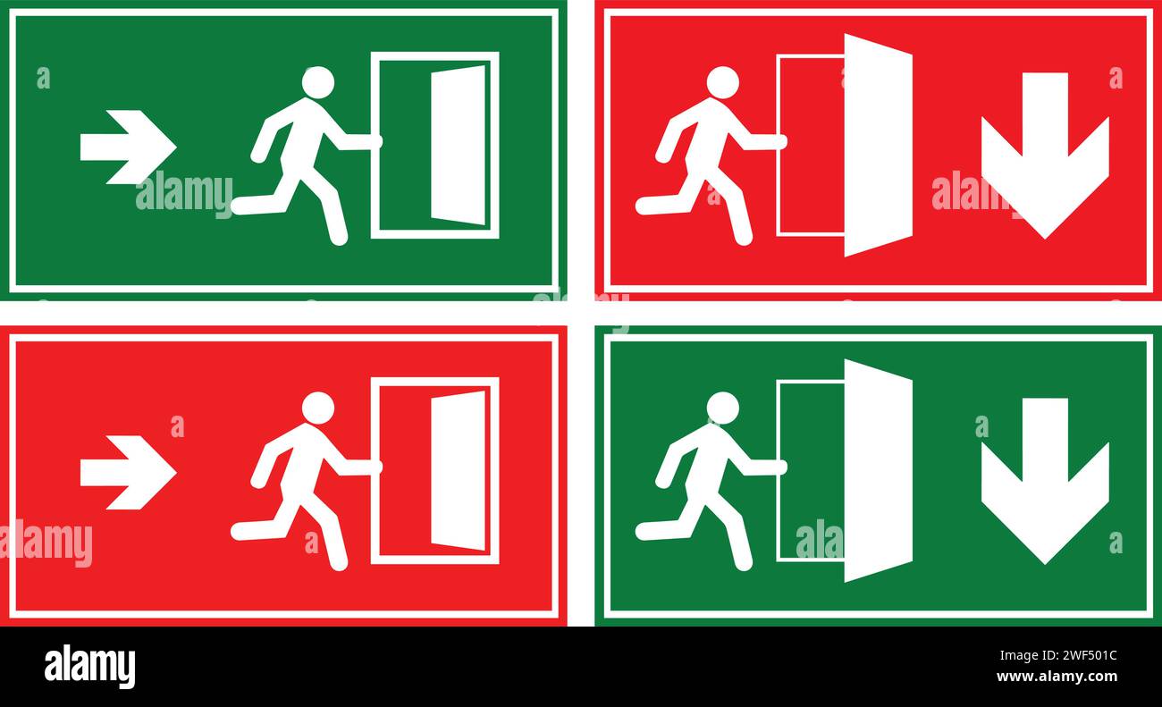 Emergency fire exit sign, Emergency sign, Emergency exit, Emergency ...