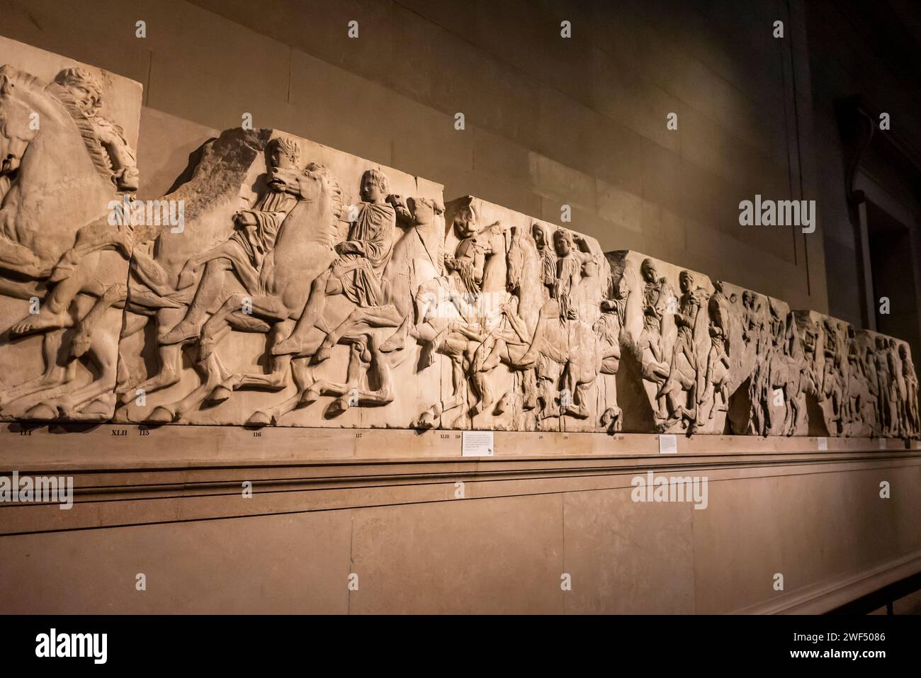 Western freeze from the Parthenon by Phidias, The British Museum, London, England, UK Stock ...