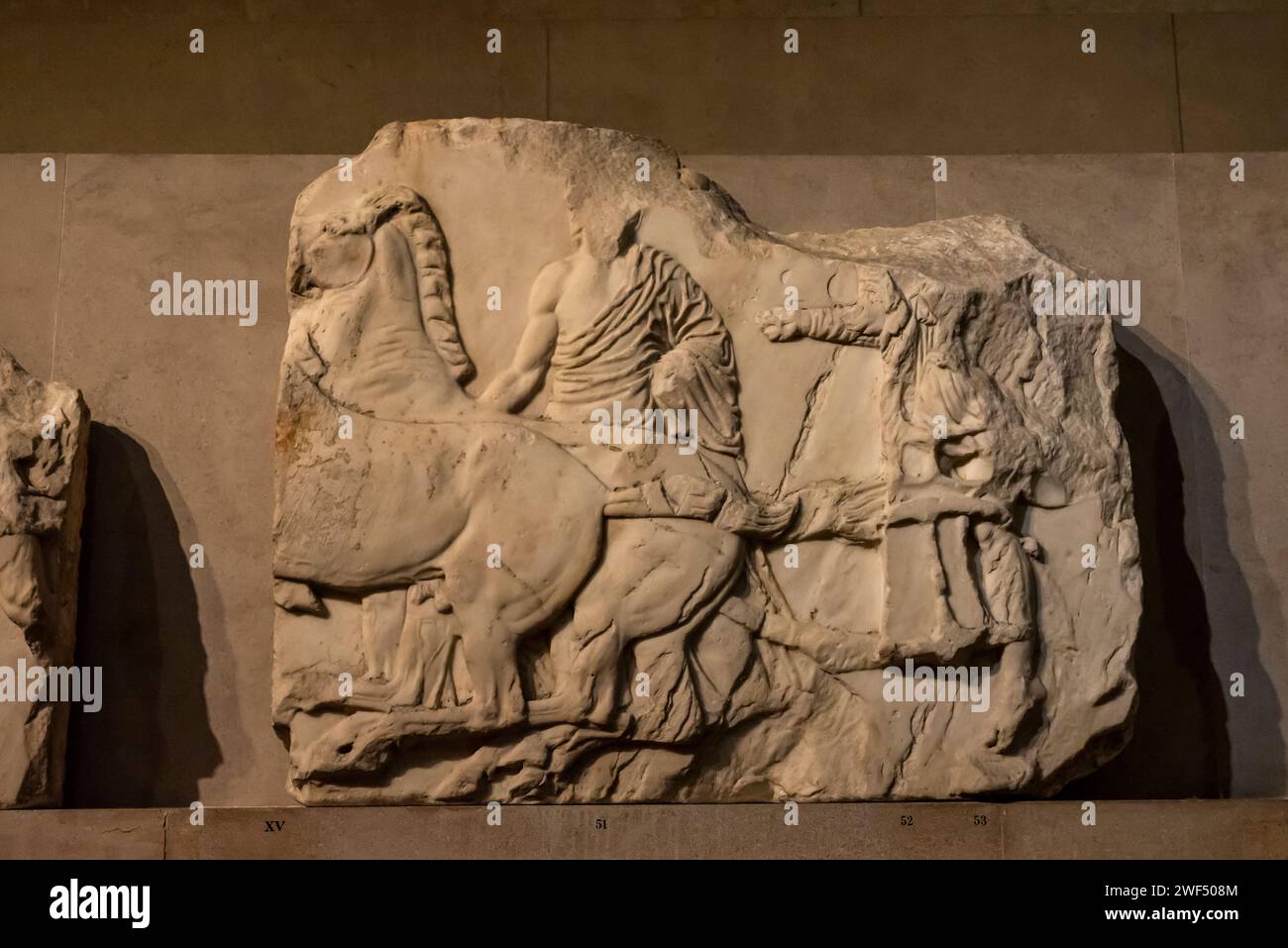 Western freeze from the Parthenon by Phidias, The British Museum, London, England, UK Stock ...