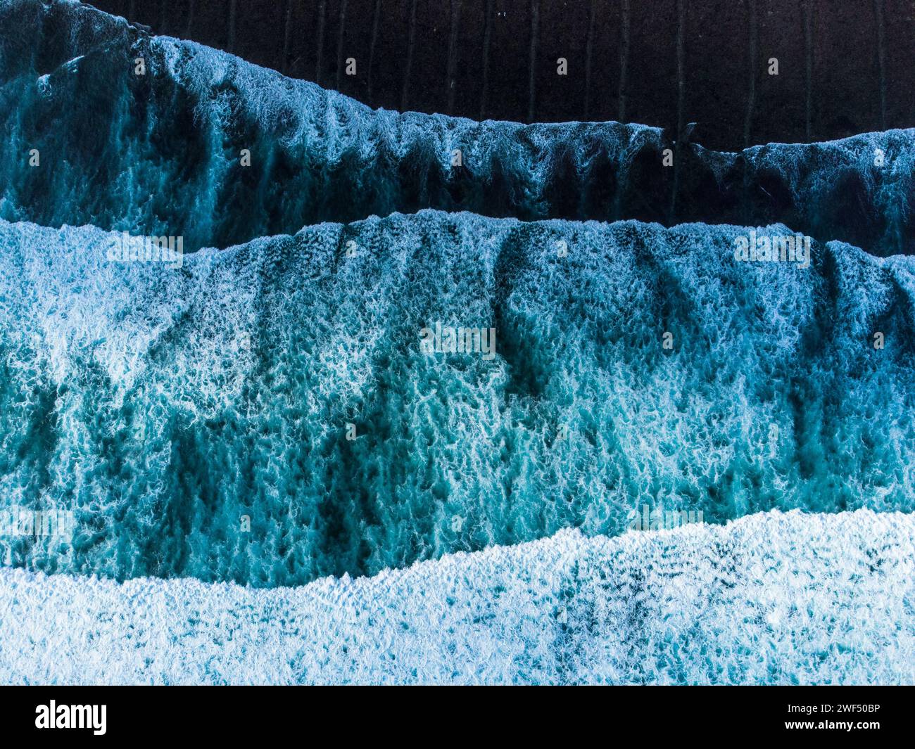 Drone view coastline waves rolling hi-res stock photography and images ...