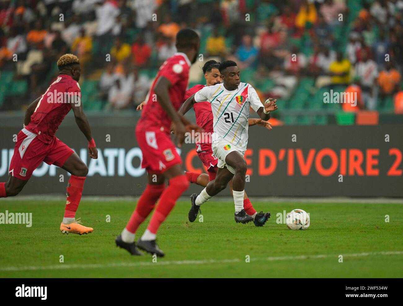 Abidjan, Ivory Coast. January 28 2024: Sekou Oumar Sylla (Guinea ...