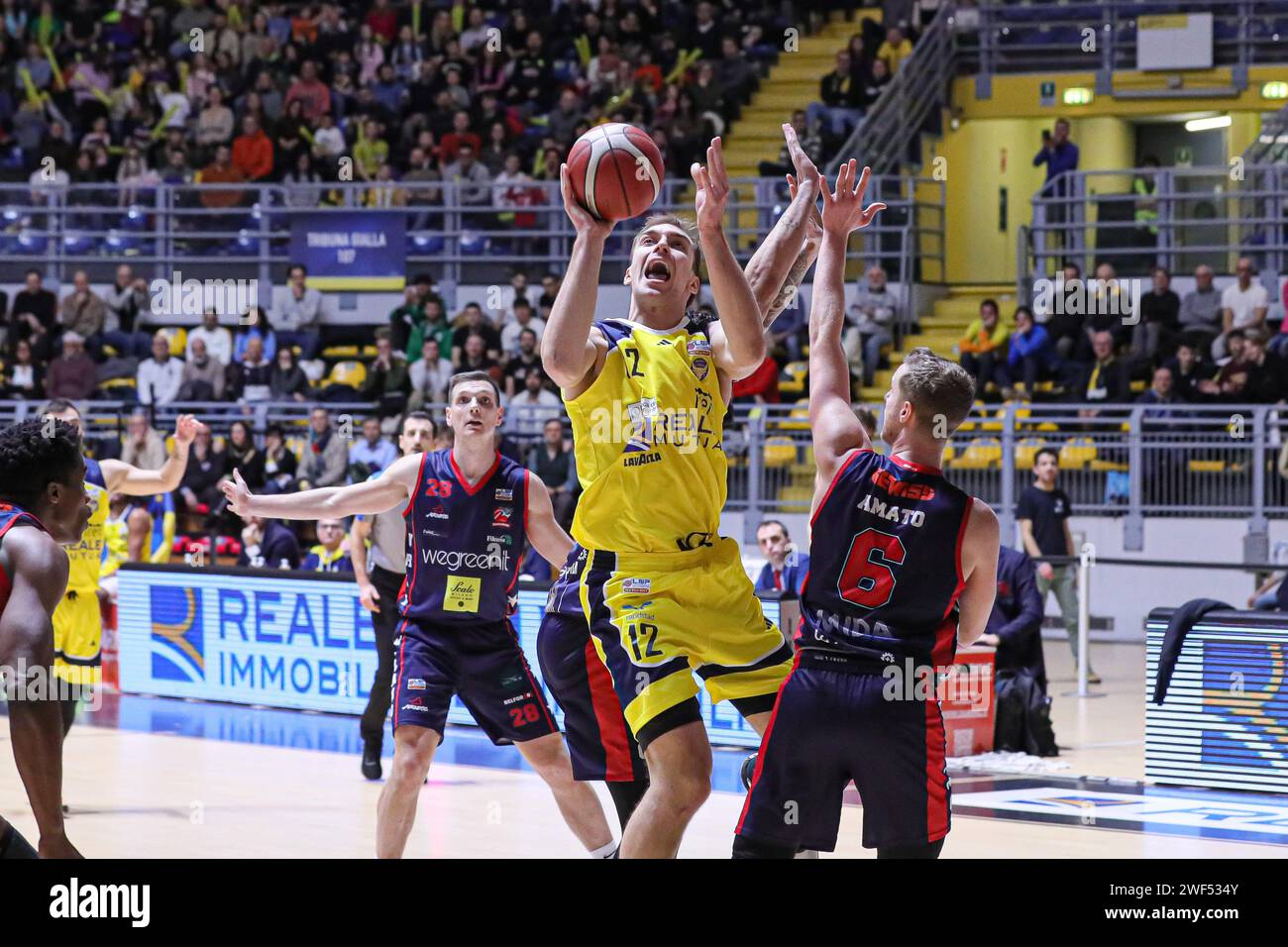 Turin, Italy. 28th Jan, 2024. # 12 Federico Poser (Reale Mutua Basket ...