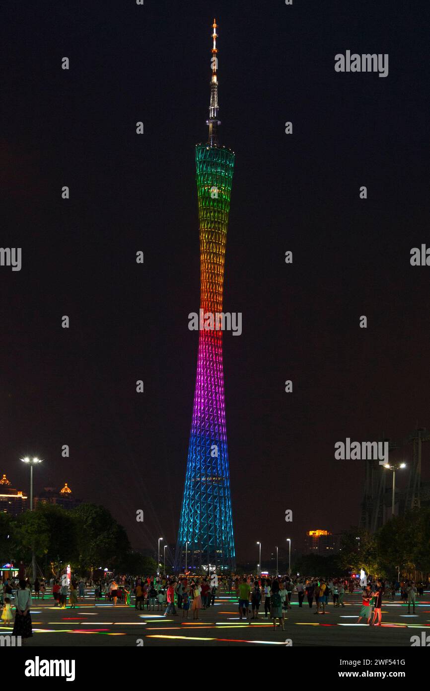 Guangzhou, China - August 15 2018: The Canton Tower (Chinese: 广州塔) is a ...