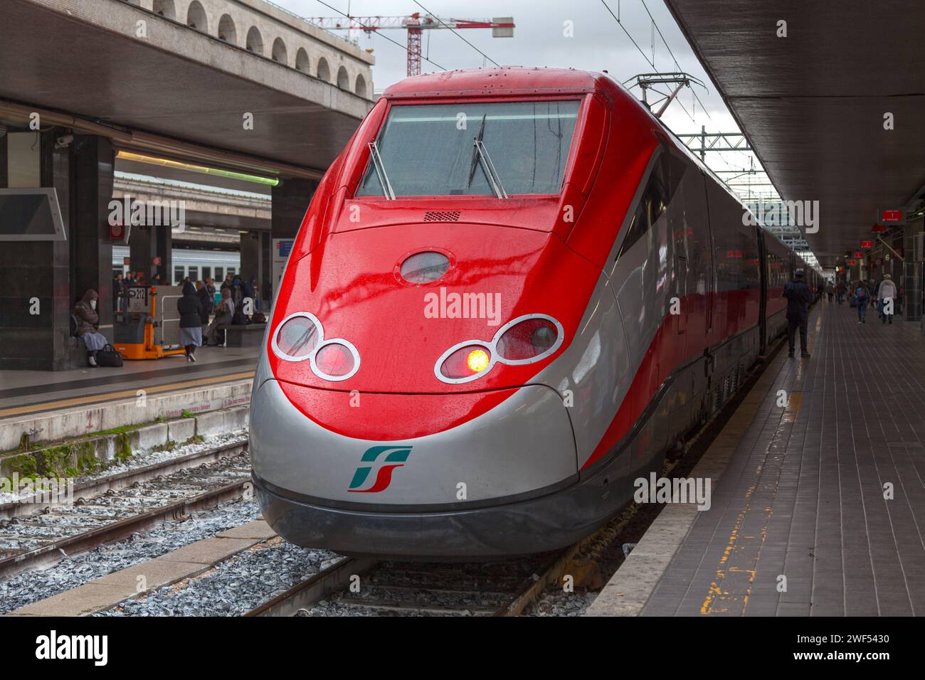 Rome, Italy - March 19 2018: Frecciarossa at Roma Termini. The ...