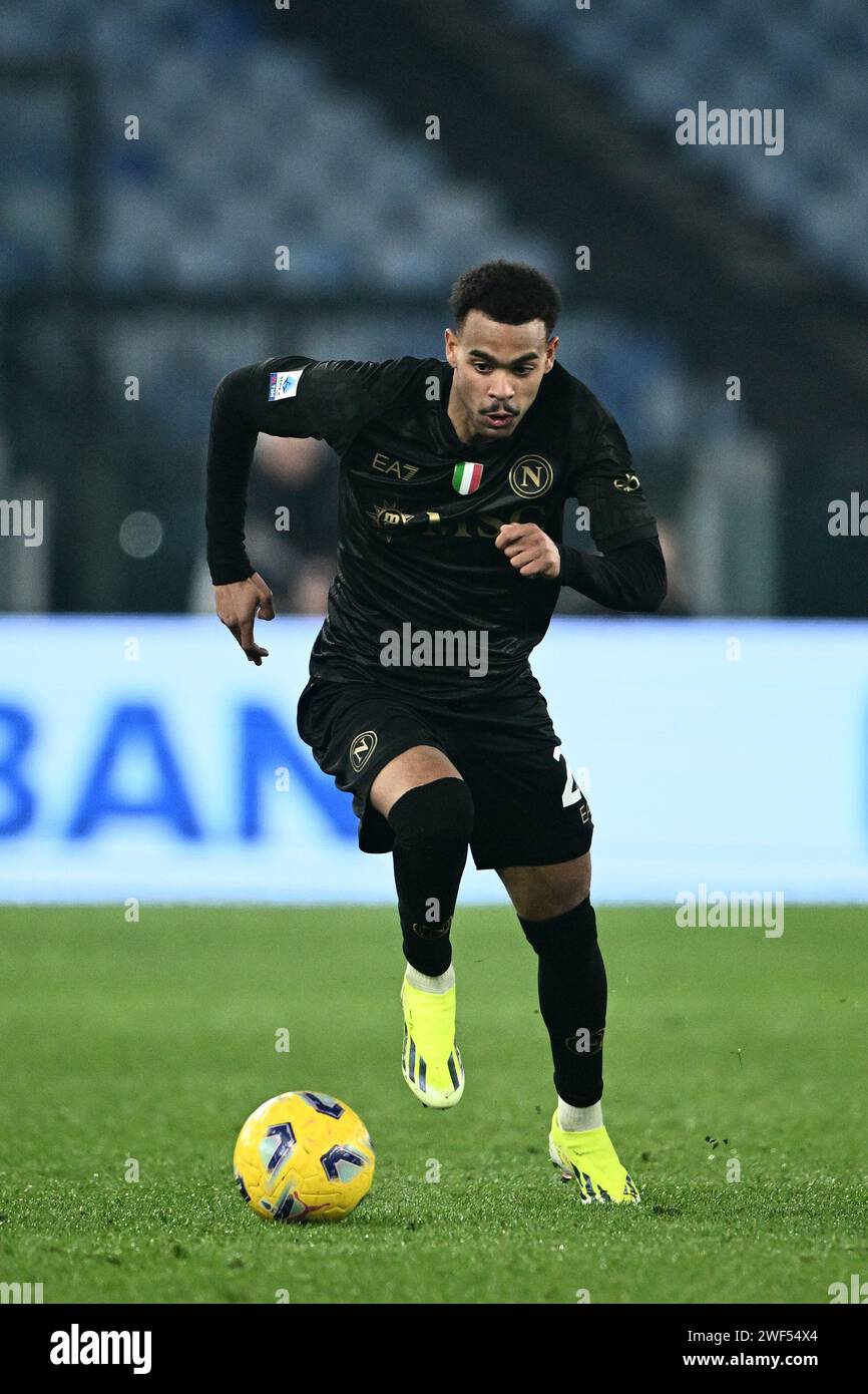Rome, Italy, 28th Jan. 2024: Cyril Ngonge of SSC Napoli in action ...