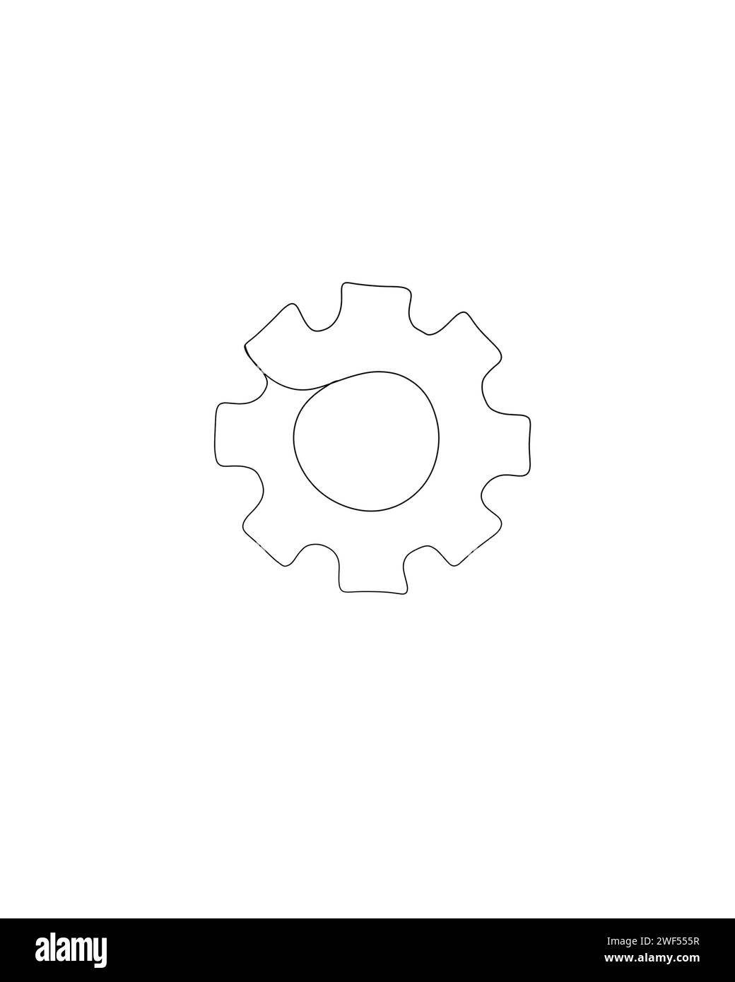 gear icon line art design Stock Photo - Alamy