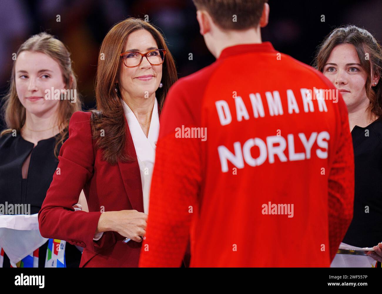 Queen Mary and Simon Pytlick after the final between Denmark and France ...