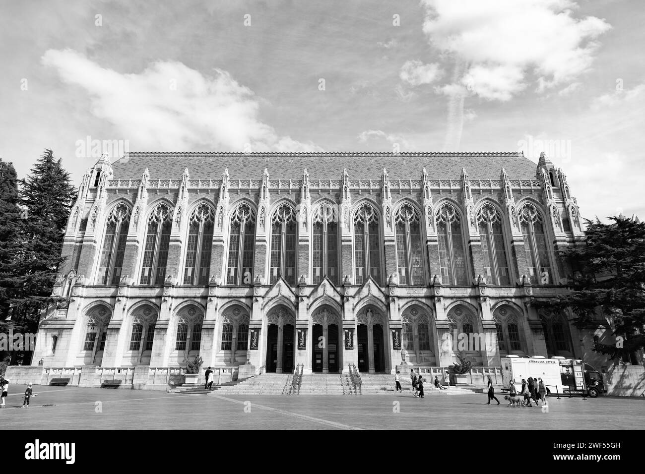 Seattle, Washington, USA - April 3, 2021: College Building of Suzzallo ...