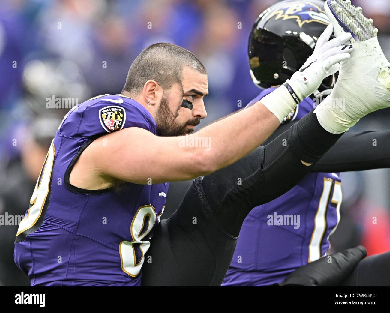 Baltimore, United States. 28th Jan, 2024. Baltimore Ravens tight end ...