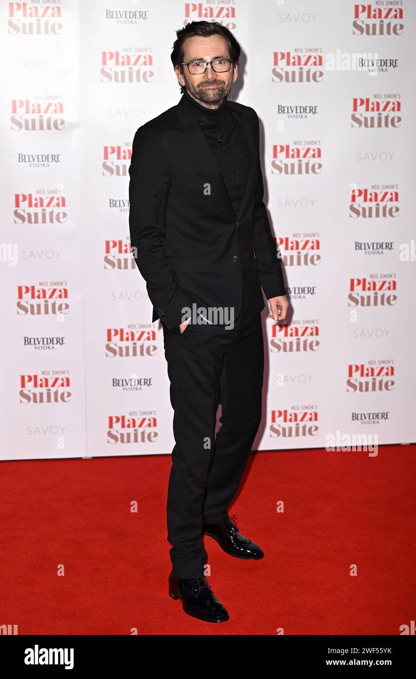 London, UK. January 28th, 2024. David Tennant arriving at the gala performance of Plaza Suite ...