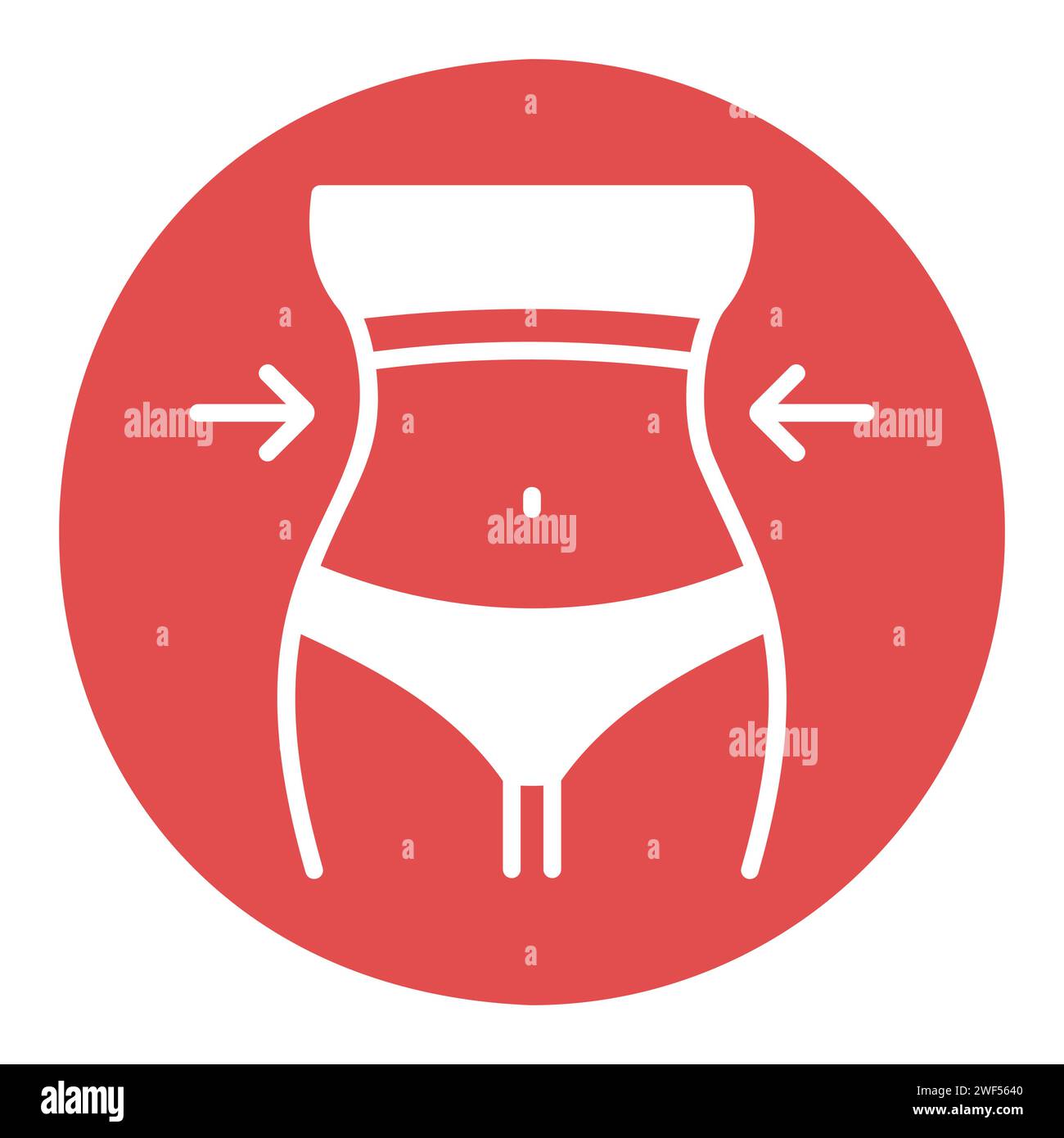 Weight loss solid icon with woman's waist. Slim female body sign. Graph ...