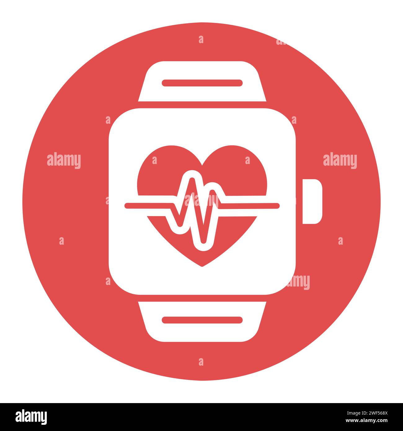 Smart watch shown heartbeat on screen vector solid icon. Graph symbol ...