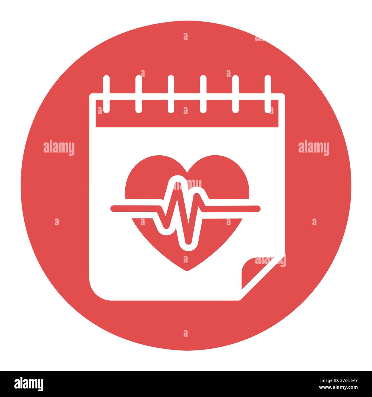 Medical checkup calendar vector solid icon. Cardio training calendar ...