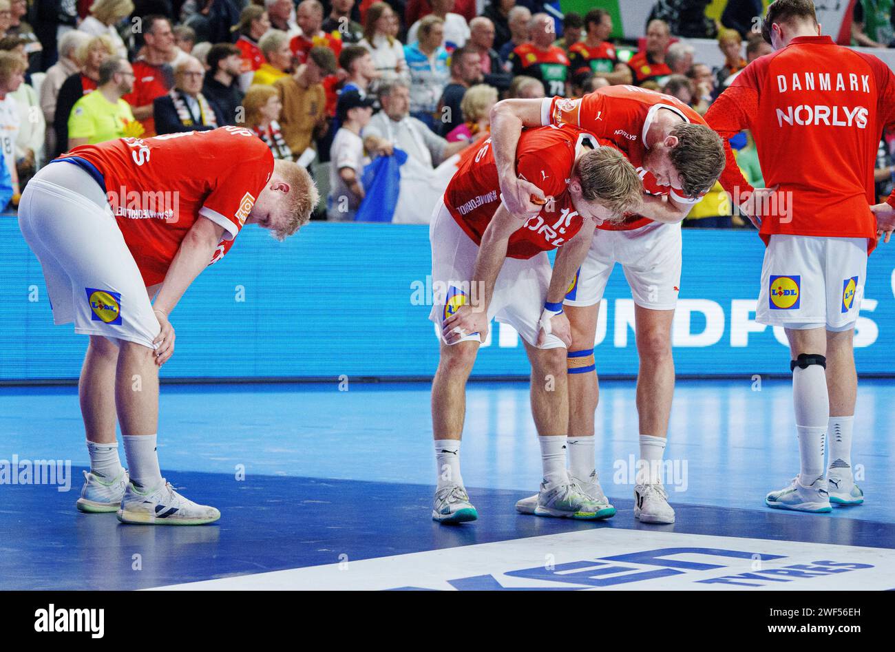 Magnus Saugstrup, Mathias Gidsel, Magnus Landino and Emil Jakobsen after the final between ...