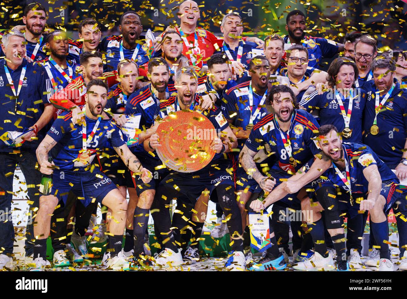 France with the trophy after the final between Denmark and France with ...