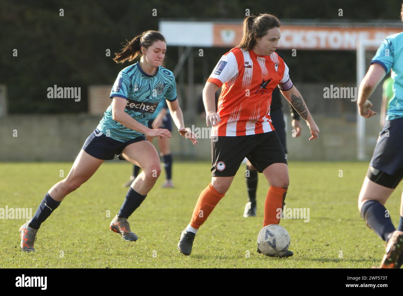 Captain Alissa Down of Ashford Town (Middx) Women FC v London Seaward ...