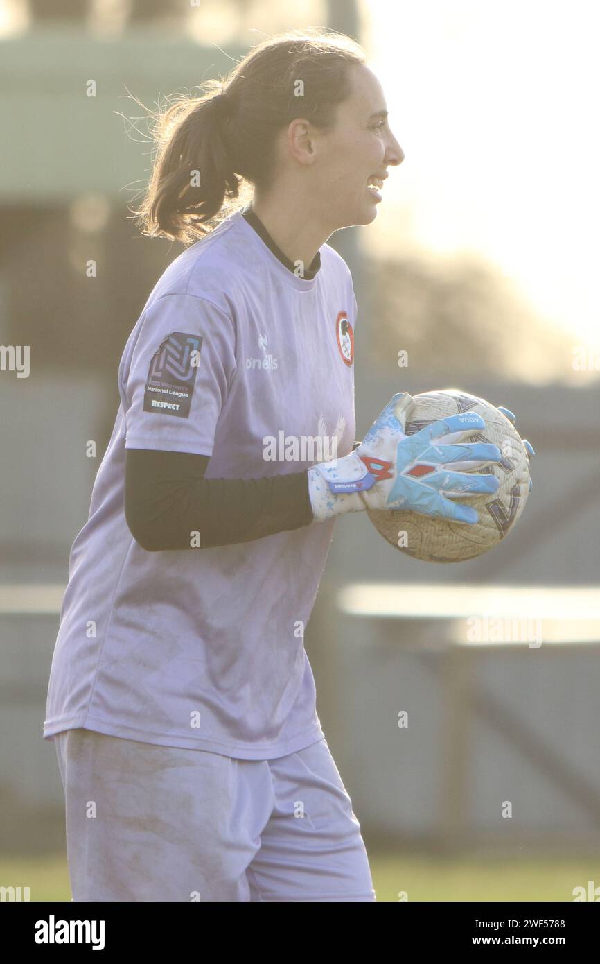 Goalkeeper Frankie Gibbs of Ashford Town (Middx) Women FC v London ...